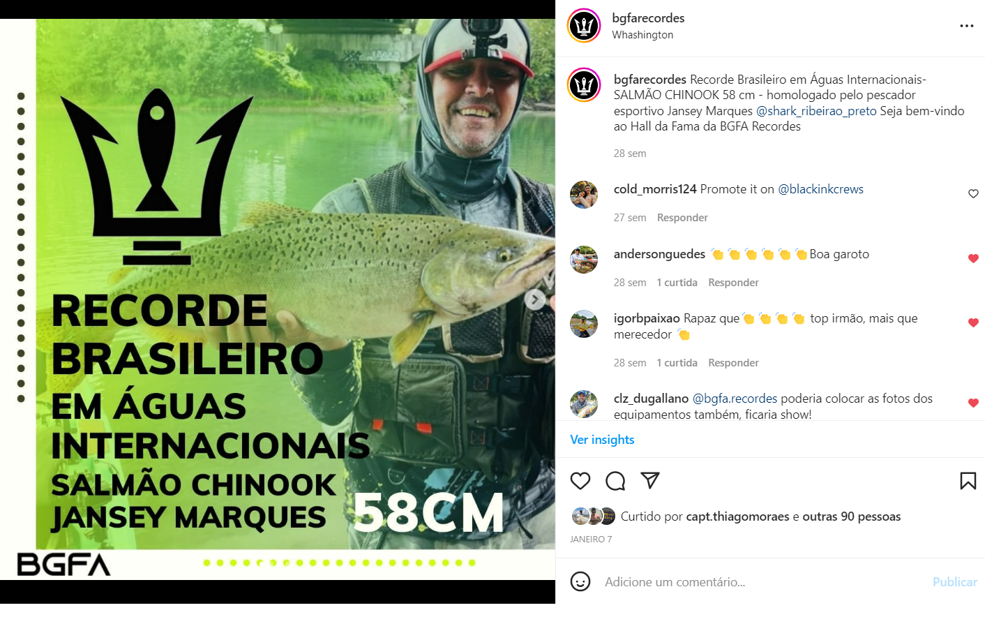 RECORDE BRASILEIRO EM ÁGUAS INTERNACIONAIS – BGFA Recordes